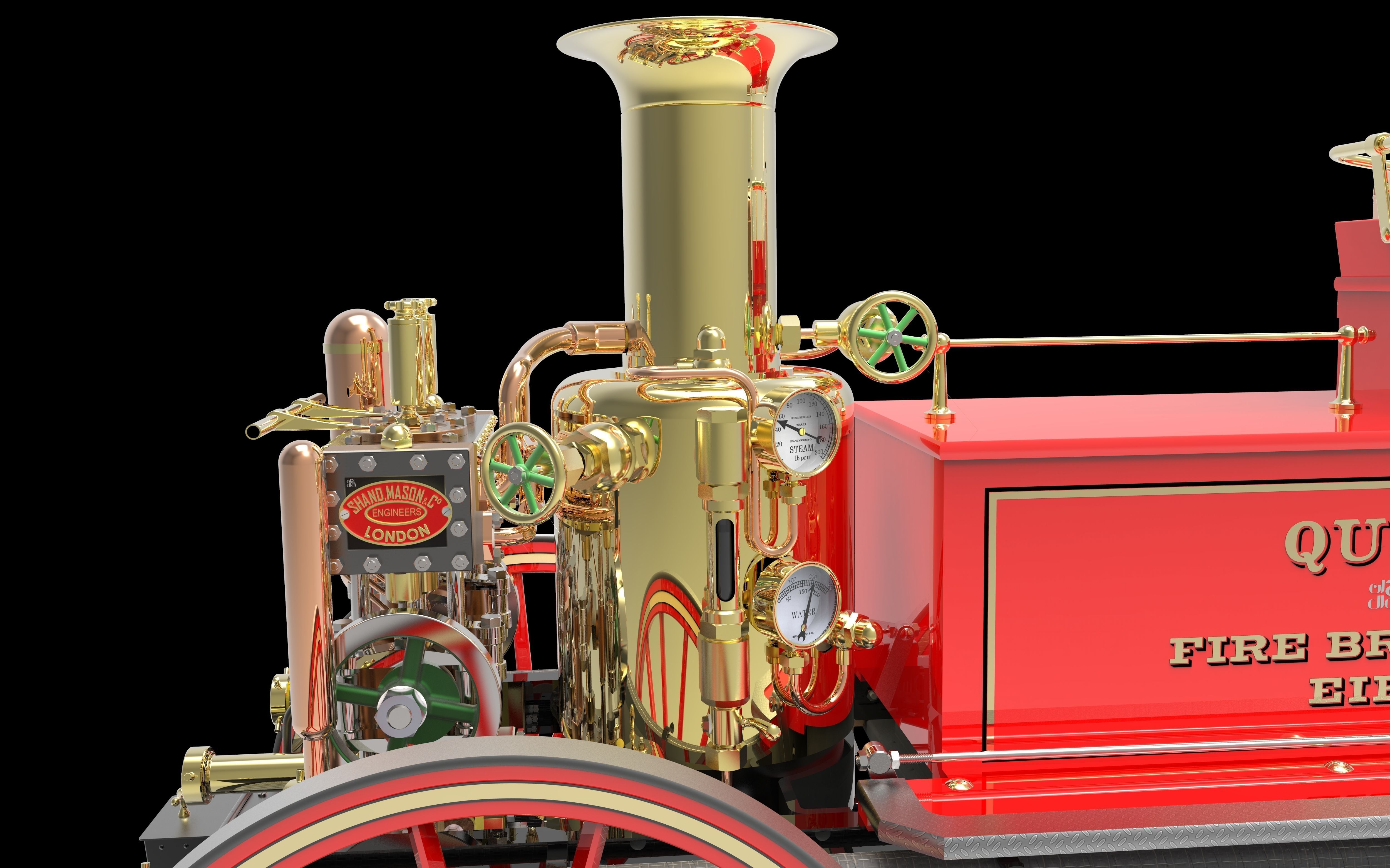 SHAND MASON STEAM POWERED FIRE ENGINE 3D Model 3D printable SLDPRT ...