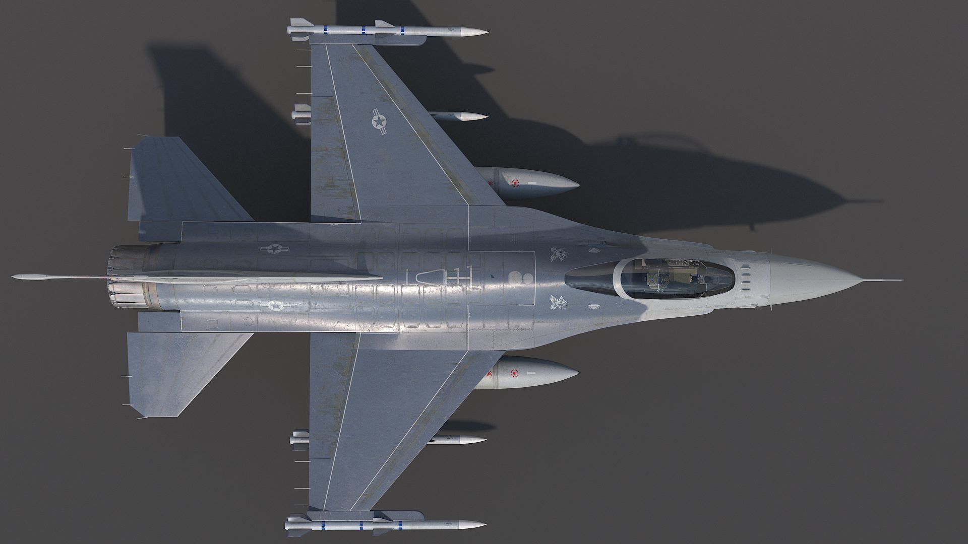 General Dynamics F-16 Fighting Falcon rigged 3D model animated rigged ...