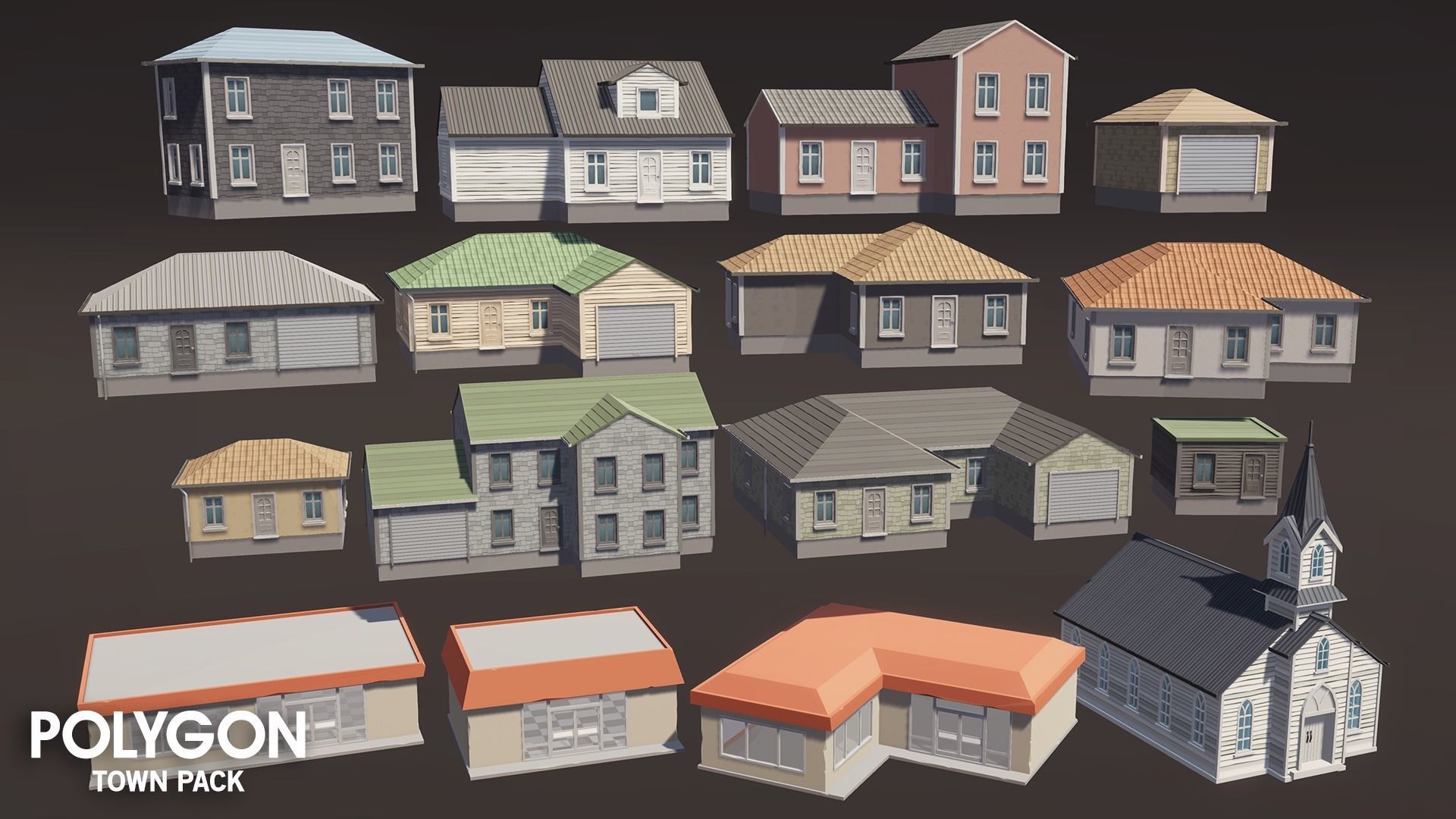 3D model POLYGON - Town Pack VR / AR / low-poly rigged | CGTrader