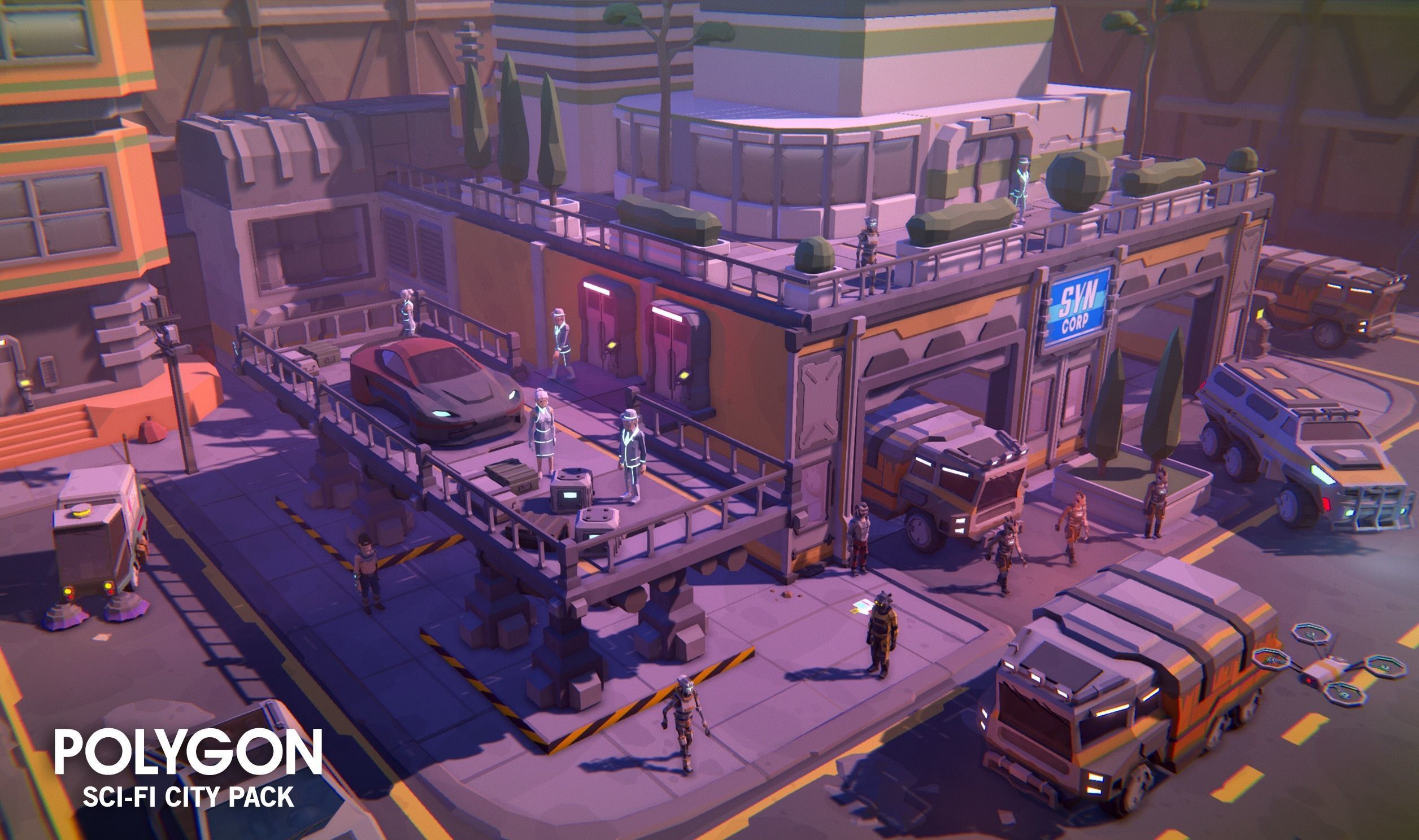 3D model POLYGON - Sci-Fi City Pack VR / AR / low-poly rigged | CGTrader