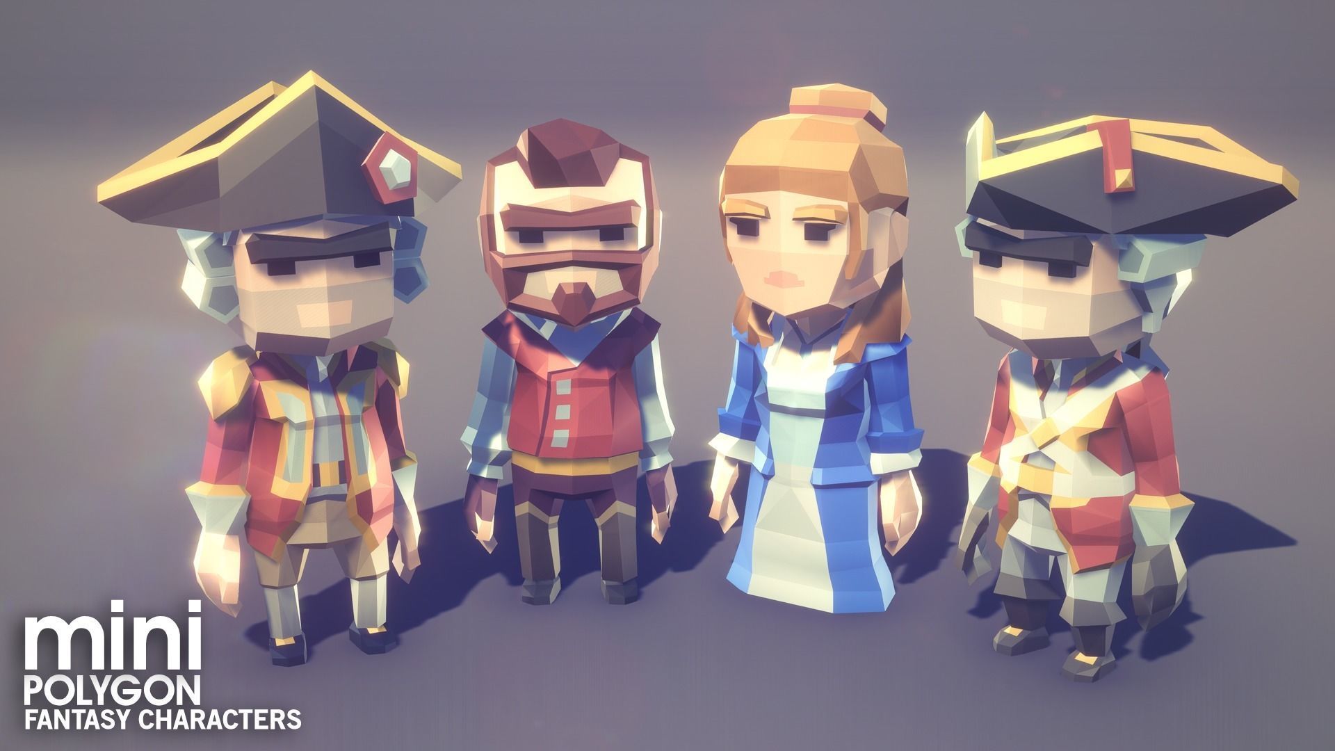 3D model POLYGON MINI - Fantasy Characters Pack VR / AR / low-poly ...
