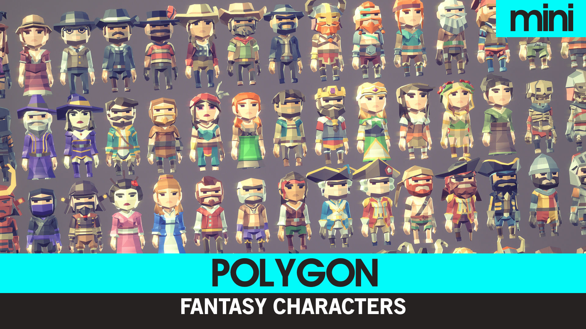 3D model POLYGON MINI - Fantasy Characters Pack VR / AR / low-poly ...