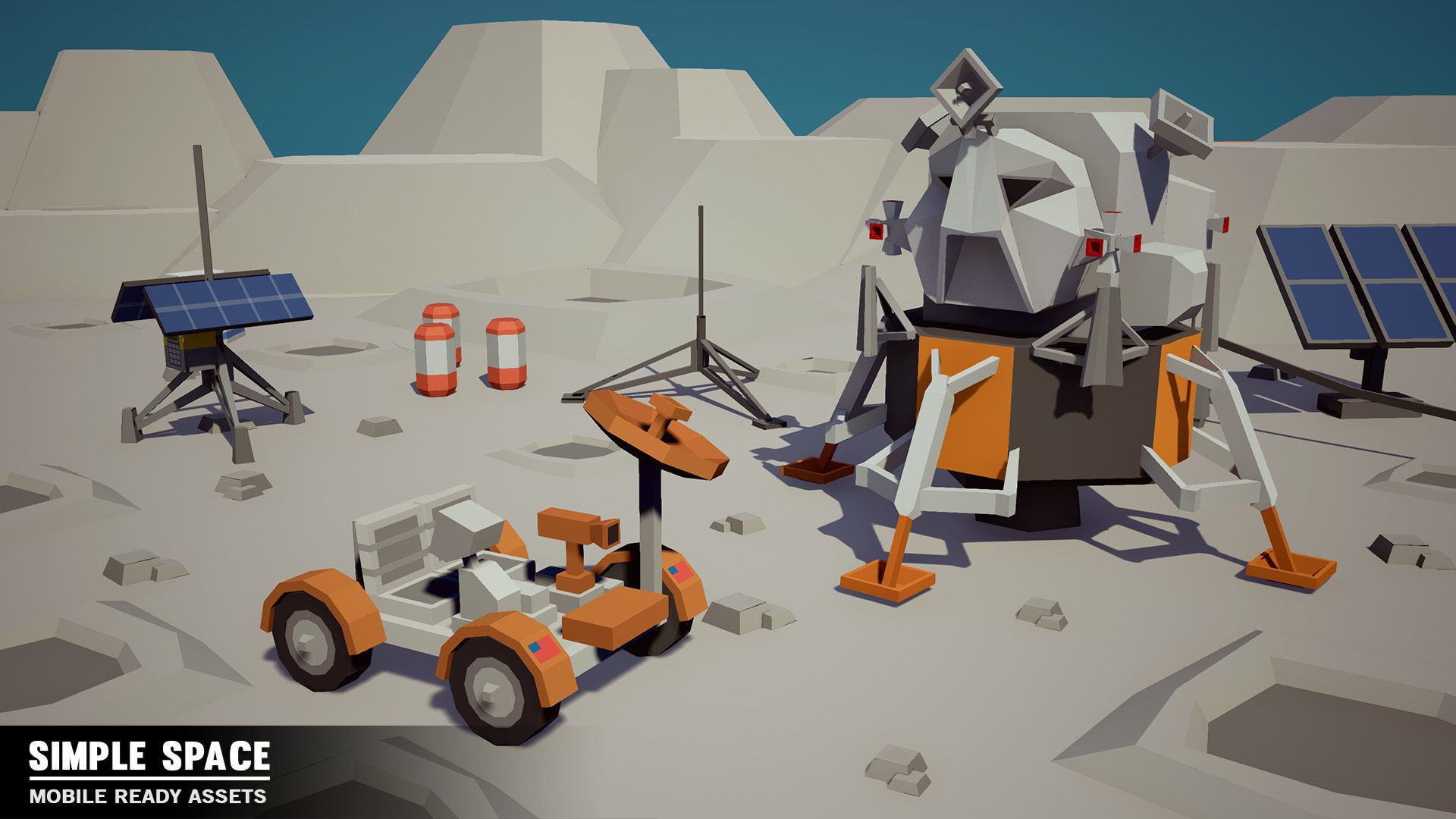 3D model Simple Space - Cartoon Assets VR / AR / low-poly | CGTrader