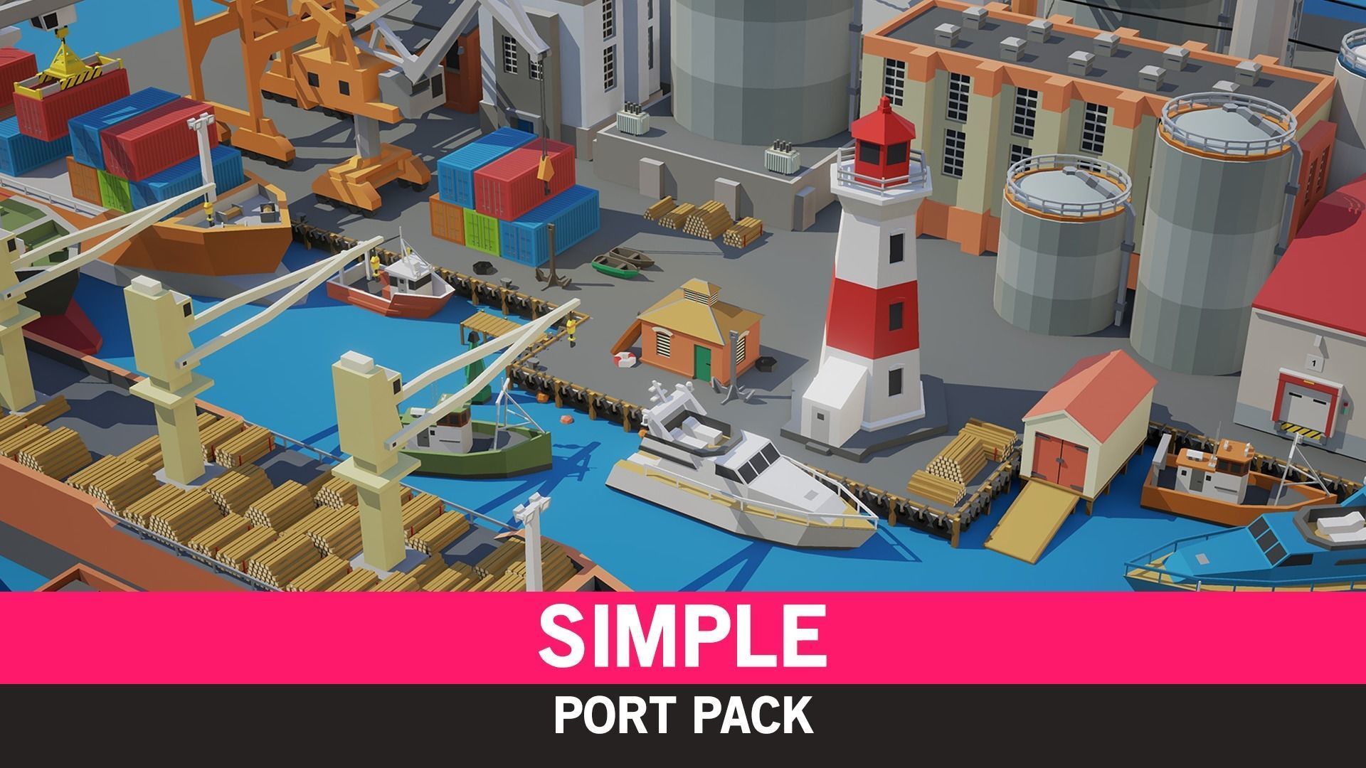 3D model Simple Port - Cartoon Assets VR / AR / low-poly | CGTrader