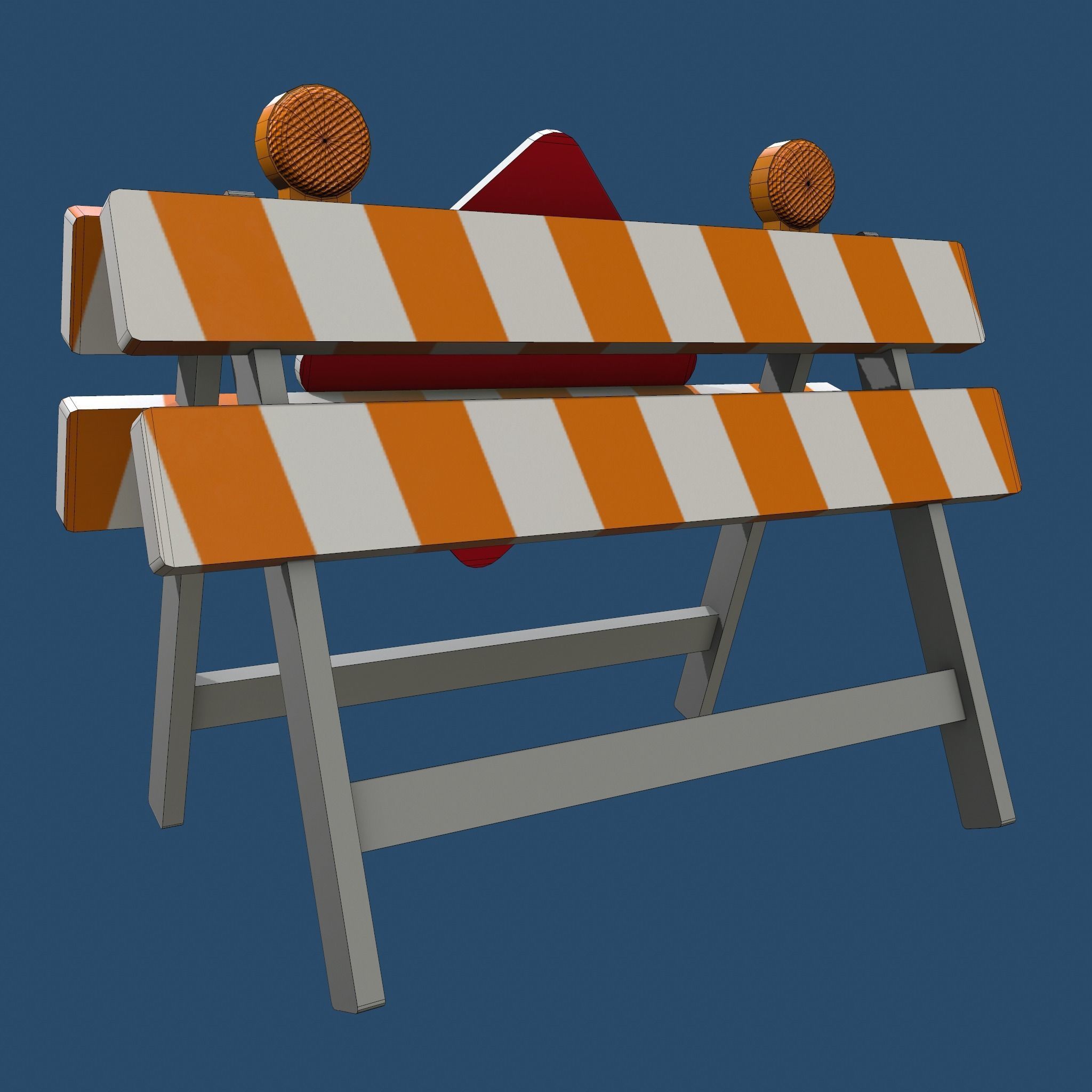 Traffic Alert Road Block Sign free VR / AR / low-poly 3D model rigged ...