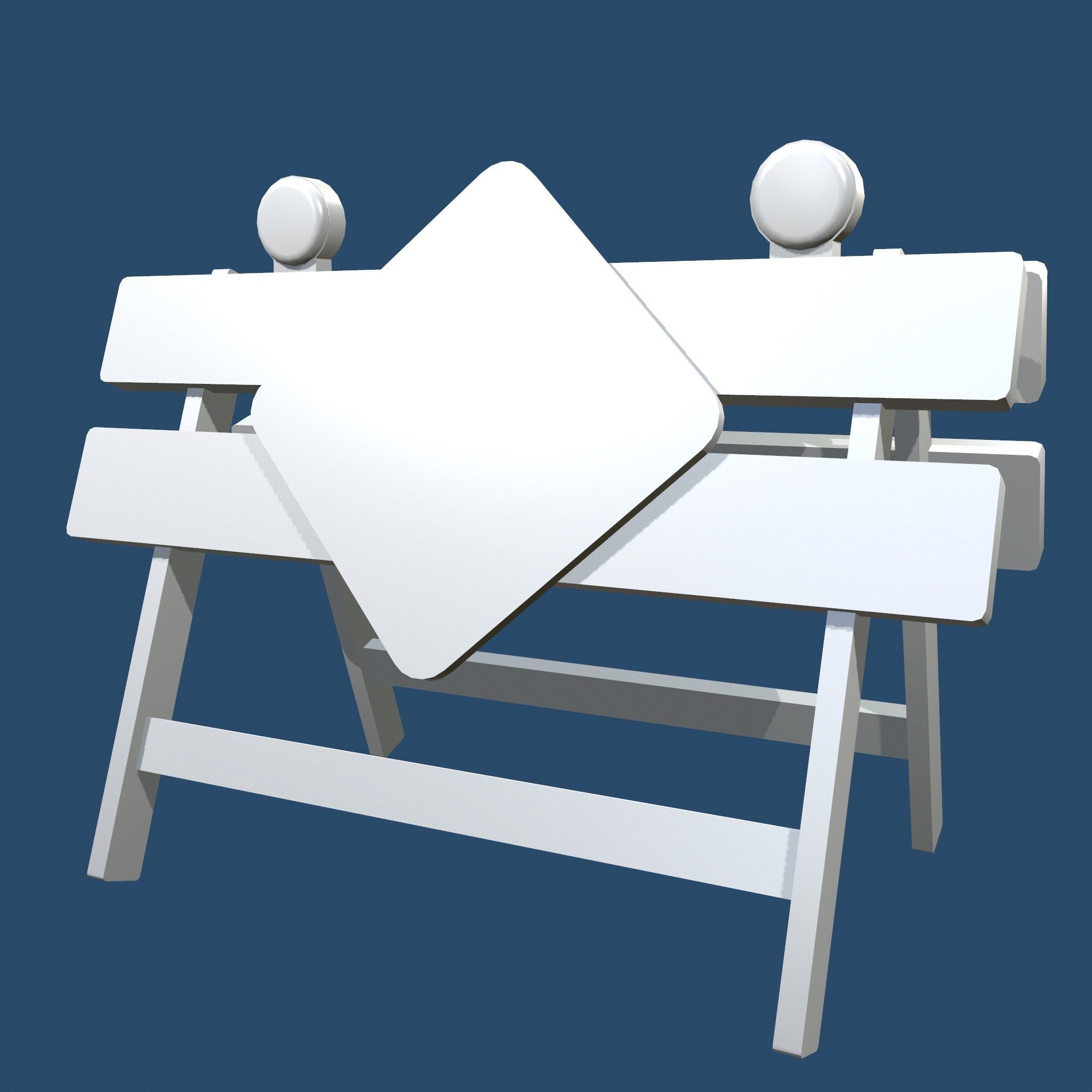 Traffic Alert Road Block Sign free VR / AR / low-poly 3D model rigged ...