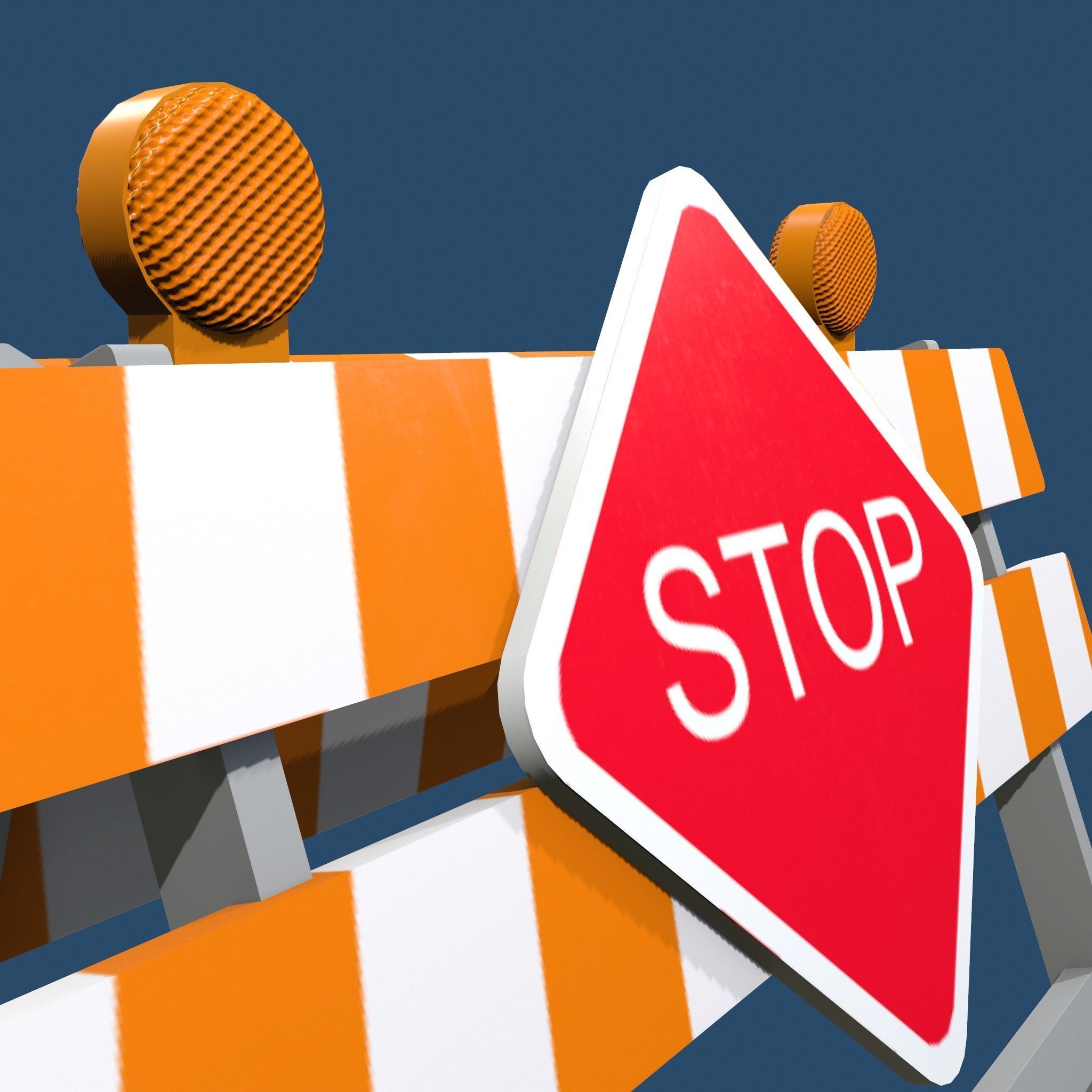 Traffic Alert Road Block Sign free VR / AR / low-poly 3D model rigged ...