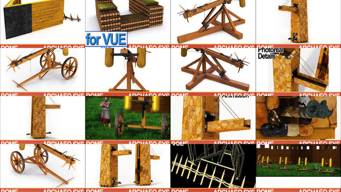 Ancient Rome Siege Machines Collection | CGTrader