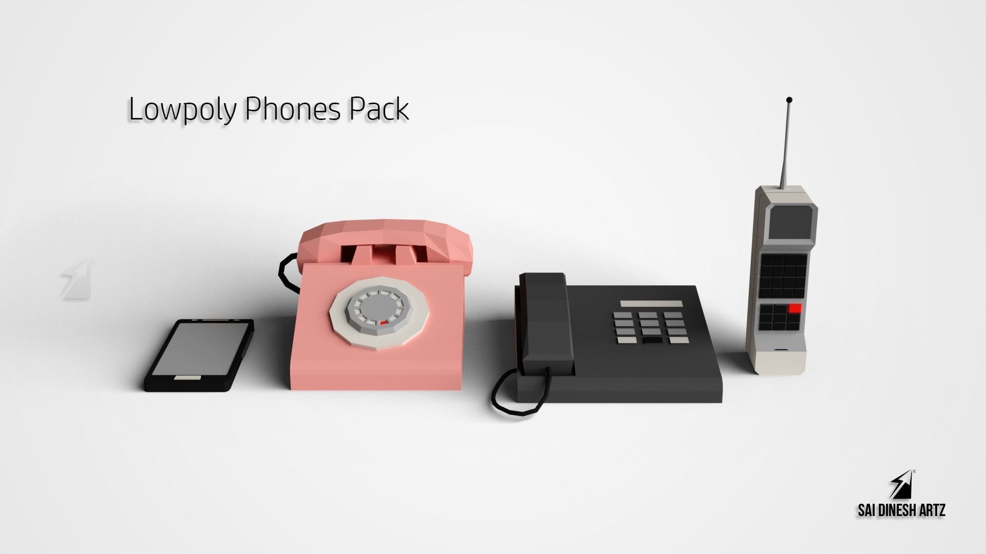 3D model Lowpoly Phones Pack | CGTrader