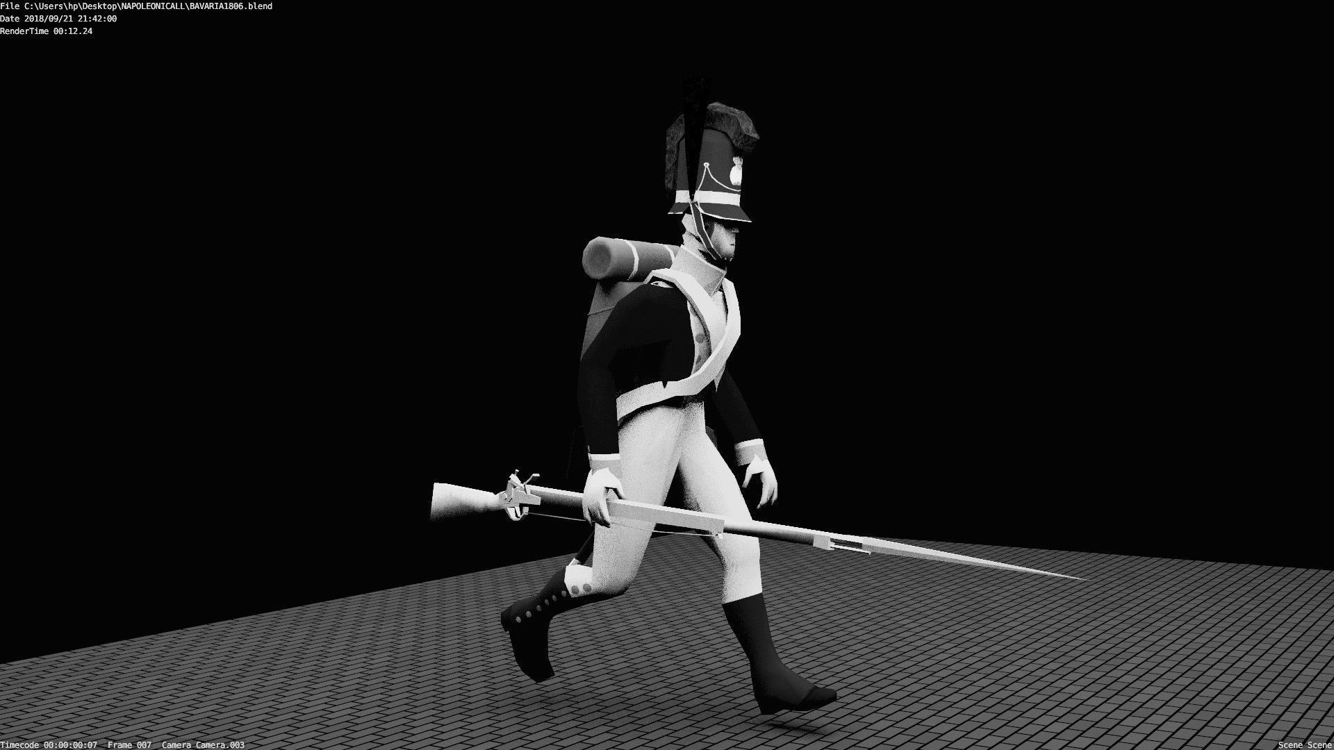 3D model BAVARIA 1806 Musketeer line infantery LOW POLY Napoleonic era ...