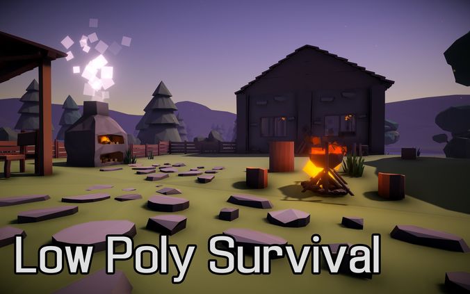 3D model Low Poly Survival modular Kit VR and Mobile VR / AR / low-poly ...