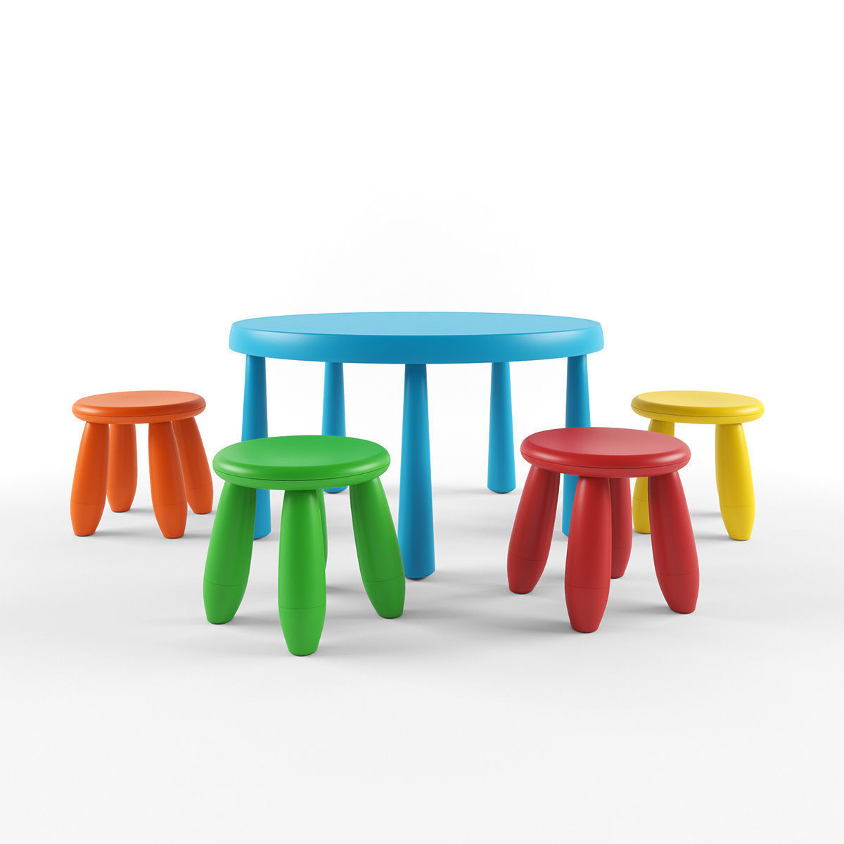 MAMMUT Round table and stools 3D model | CGTrader