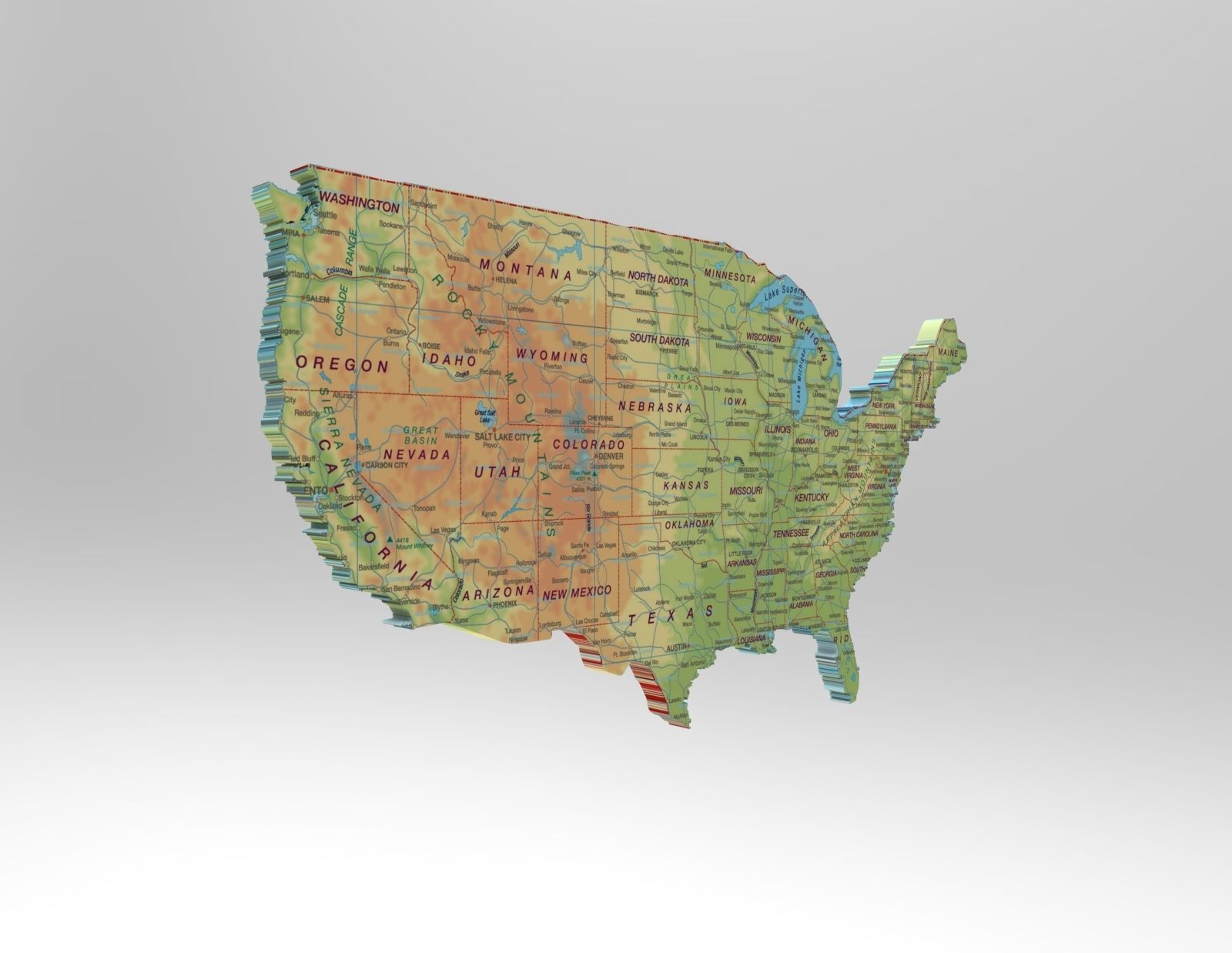 Map of the USA 3D model | CGTrader