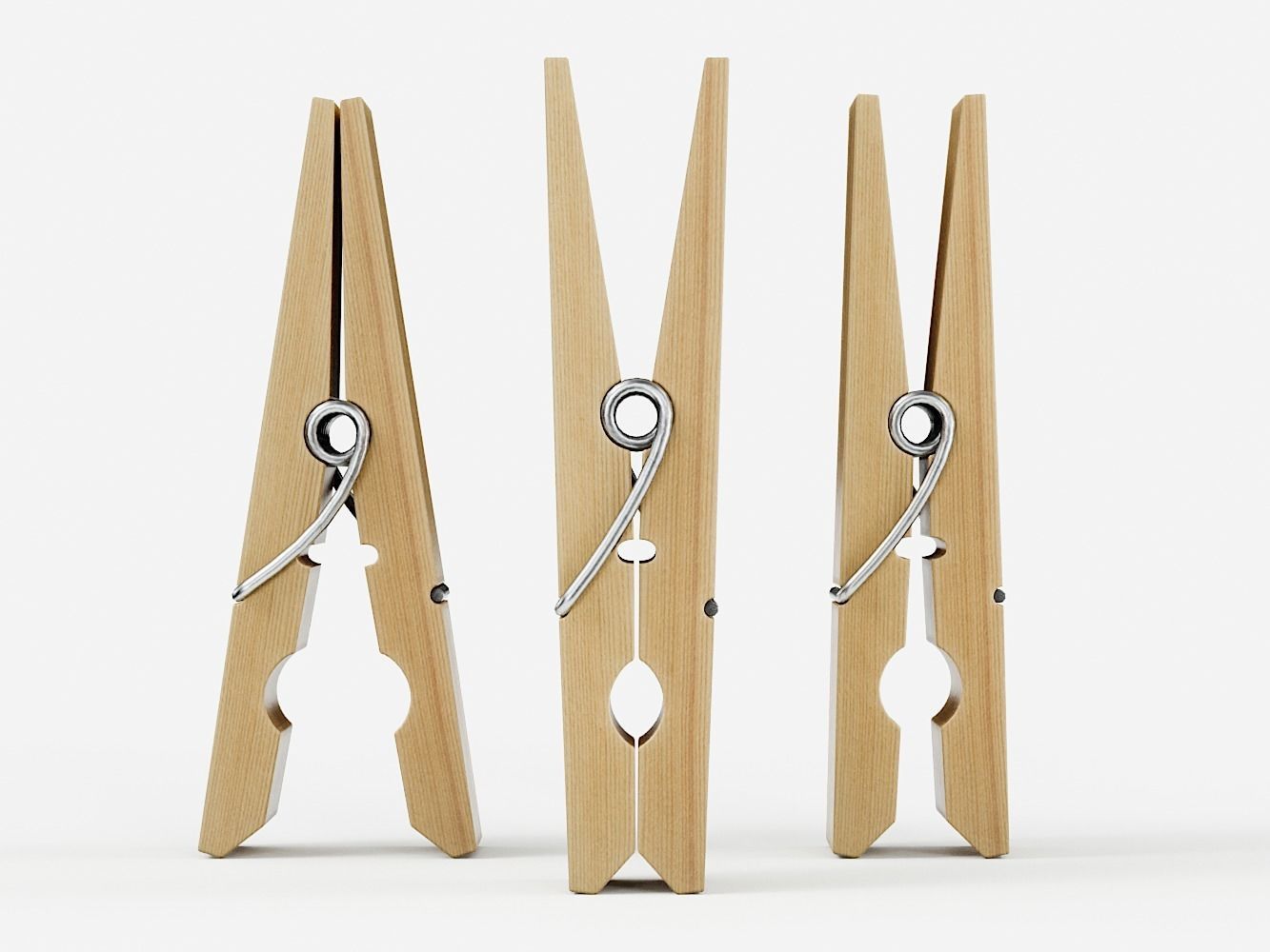 3D model Wooden Clothespin PBR VR / AR / low-poly rigged animated ...