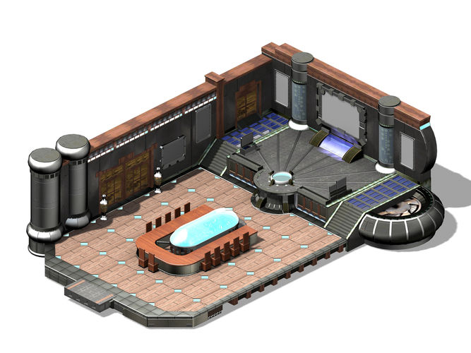 Different dimension world - city hall interior 3D model | CGTrader