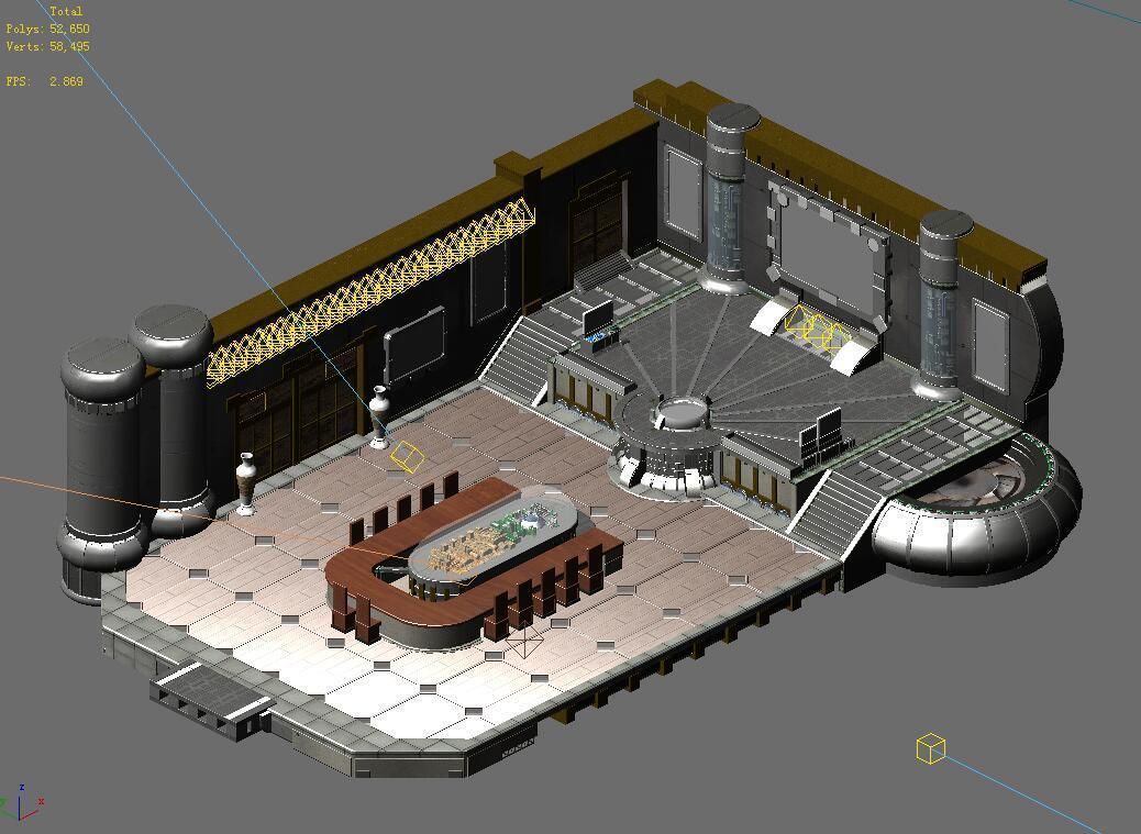 Different dimension world - city hall interior 3D model | CGTrader