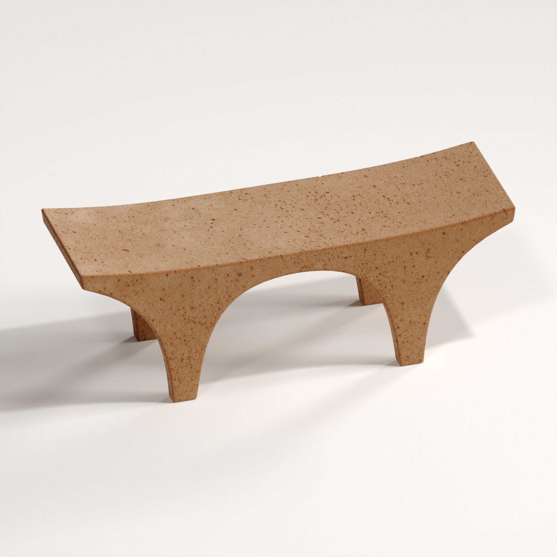 Concrete Arc Curved Bench 3D model | CGTrader
