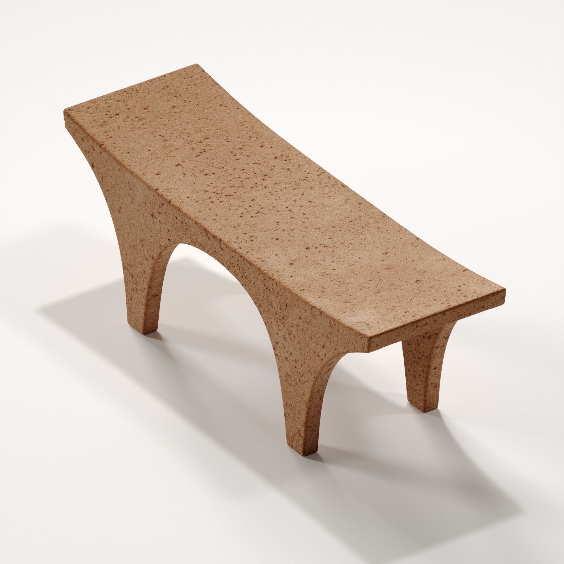 Concrete Arc Curved Bench 3D model | CGTrader