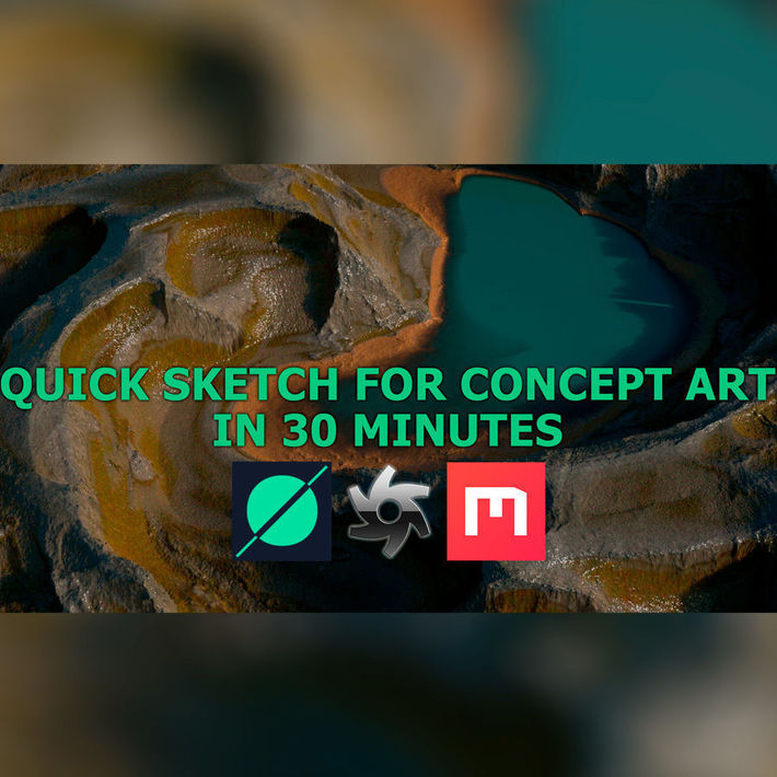 World Creator 2.1.0. Quick sketch for concept art. Texturing in Quixel ...