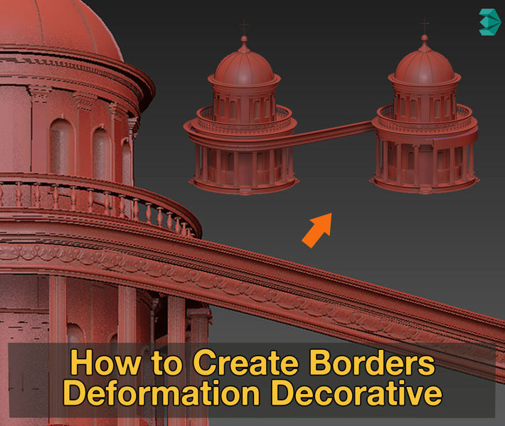 How to create decorative border with path deform in 3dsMax
