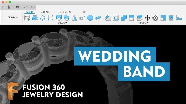 Fusion 360 // Jewelry design — wedding band | CGTrader