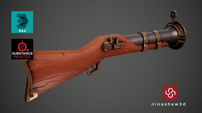 Modeling, Unwrap & Texturing Stylized Gun - Part2 [Modeling]