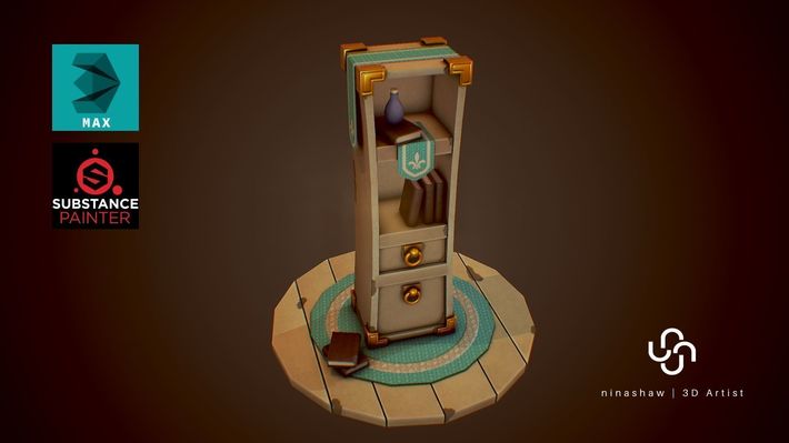 Modeling, Unwrap & Texturing Stylized Bookcase - Part2 [Unwrap]