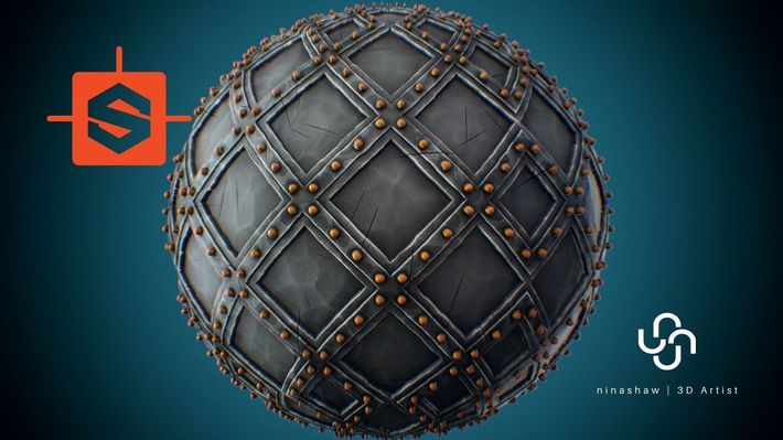 TIMELAPSE | Substance Designer Tutorial l Stylized Metal with Rivets