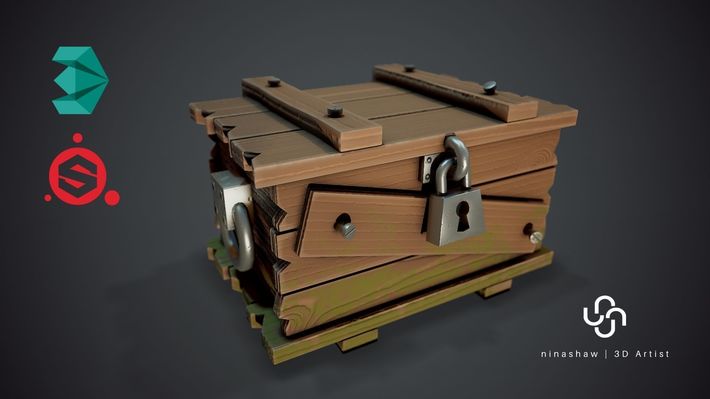 Modeling, Unwrap & Texturing Stylized Crate - Part3 [Texturing]