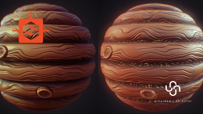 TIMELAPSE | Substance Designer Tutorial | Stylized Wood Logs | CGTrader