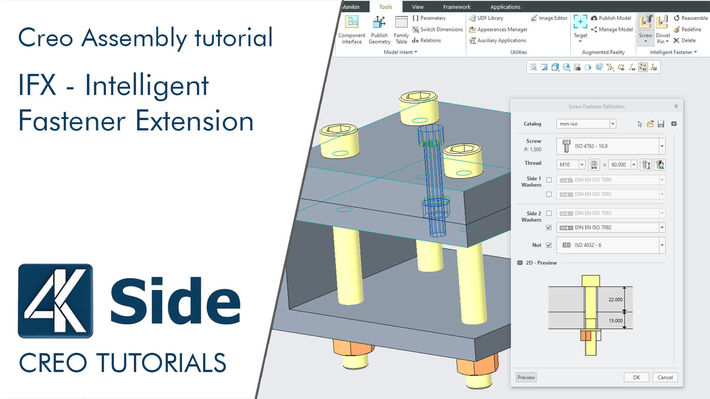 Creo Intelligent Fastener to assemble screws or dowel pins faster | IFX ...
