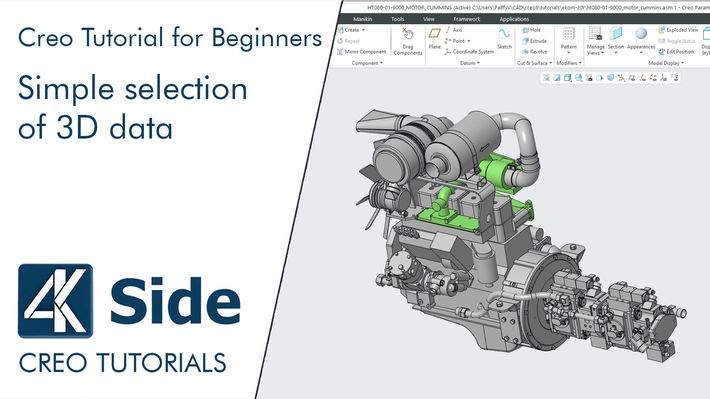 Simple selection of 3D data | Creo tutorials for beginners