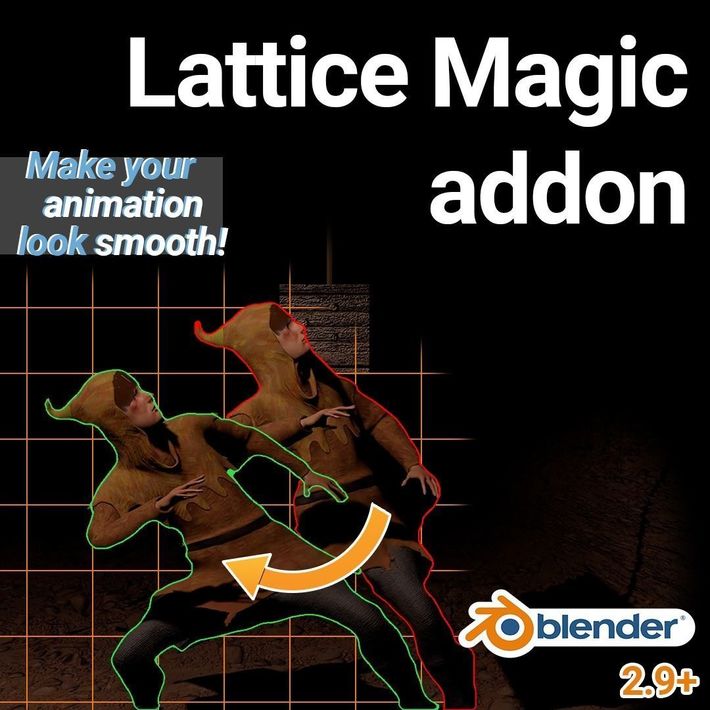 Smooth animation using Lattice Magic addon in Blender 2.9+