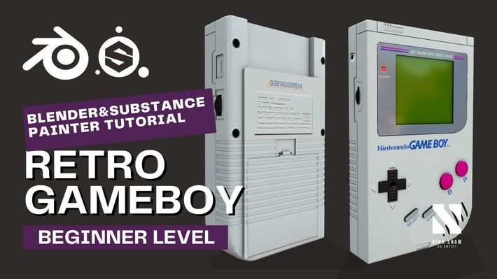 Game Asset Retro Gameboy | Blender/SubstancePainter
