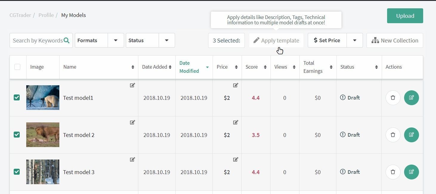 Save time by editing multiple drafts with our newest feature - Blog | CGTrader